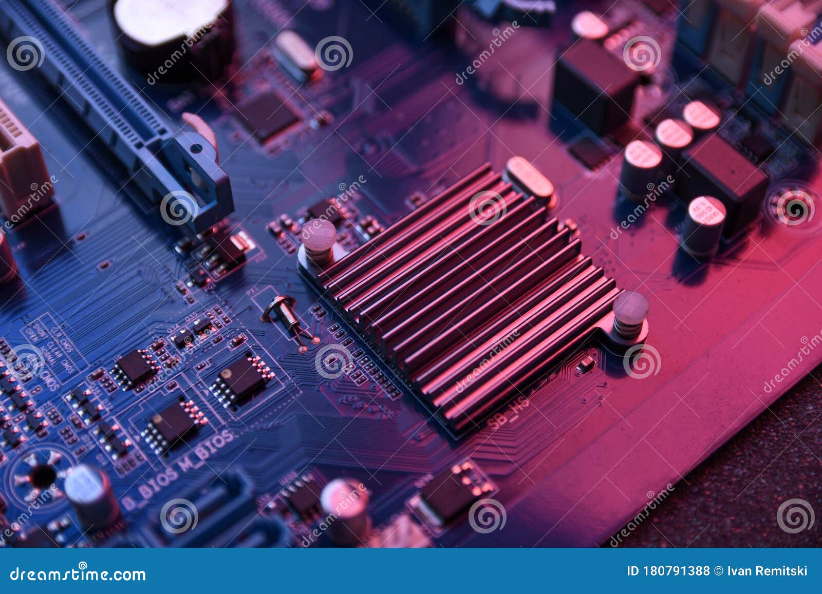 Computer Motherboard and Electronical Components Cpu Gpu Memory and ...
