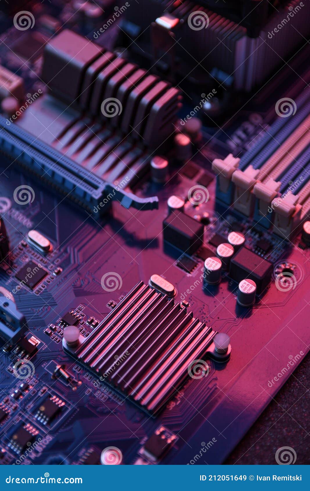 Computer Motherboard and Electronical Components Cpu Gpu Memory and ...