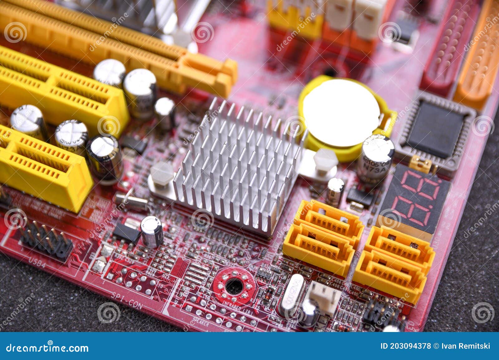 Computer Motherboard and Electronical Components Cpu Gpu Memory and ...