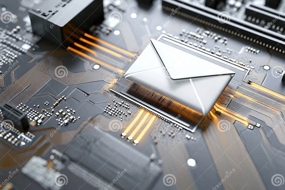 A Computer Motherboard with an Envelope Placed on Top, Great for Tech ...