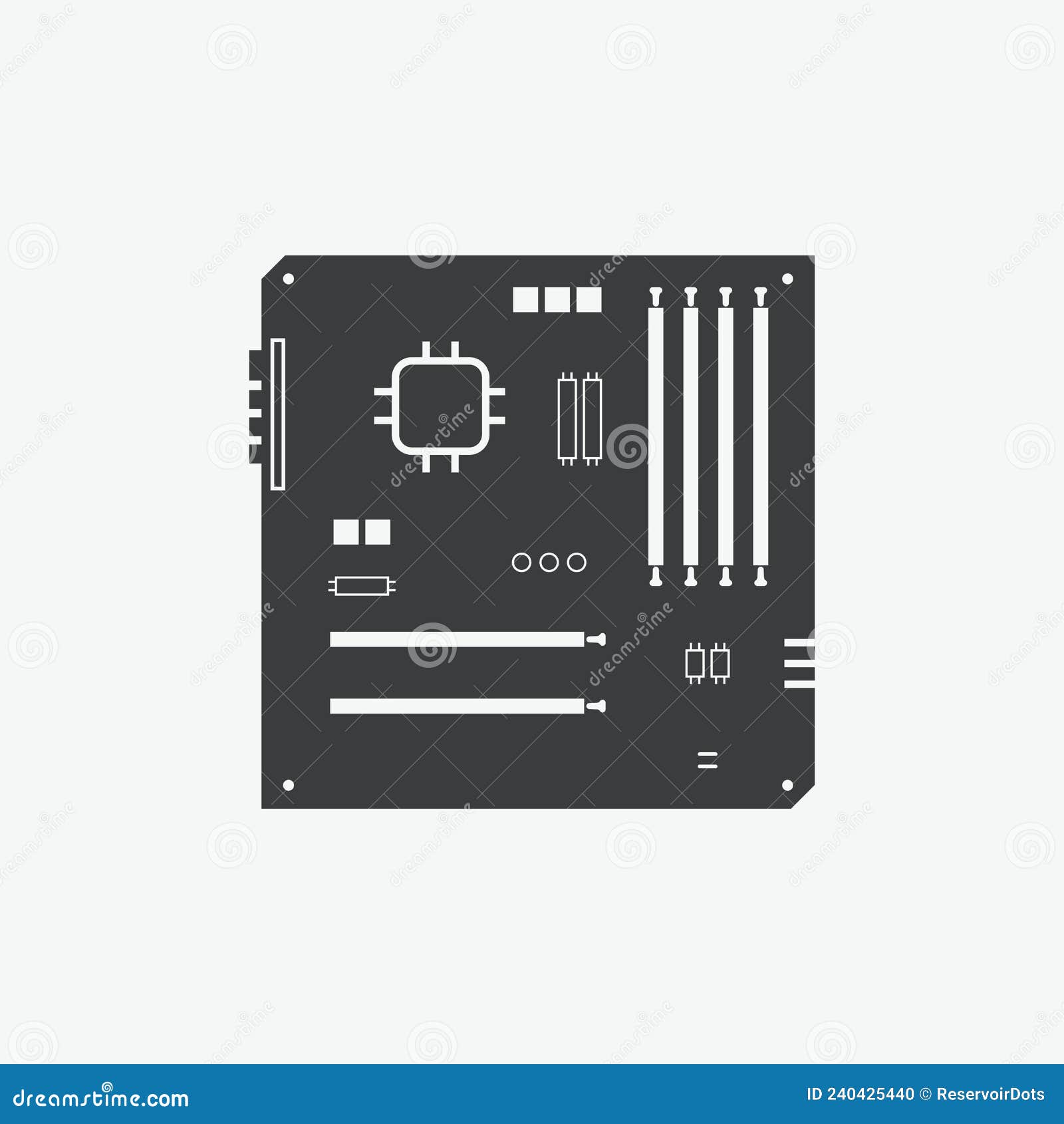 Computer Motherboard Vector Icon Stock Vector - Illustration of ...