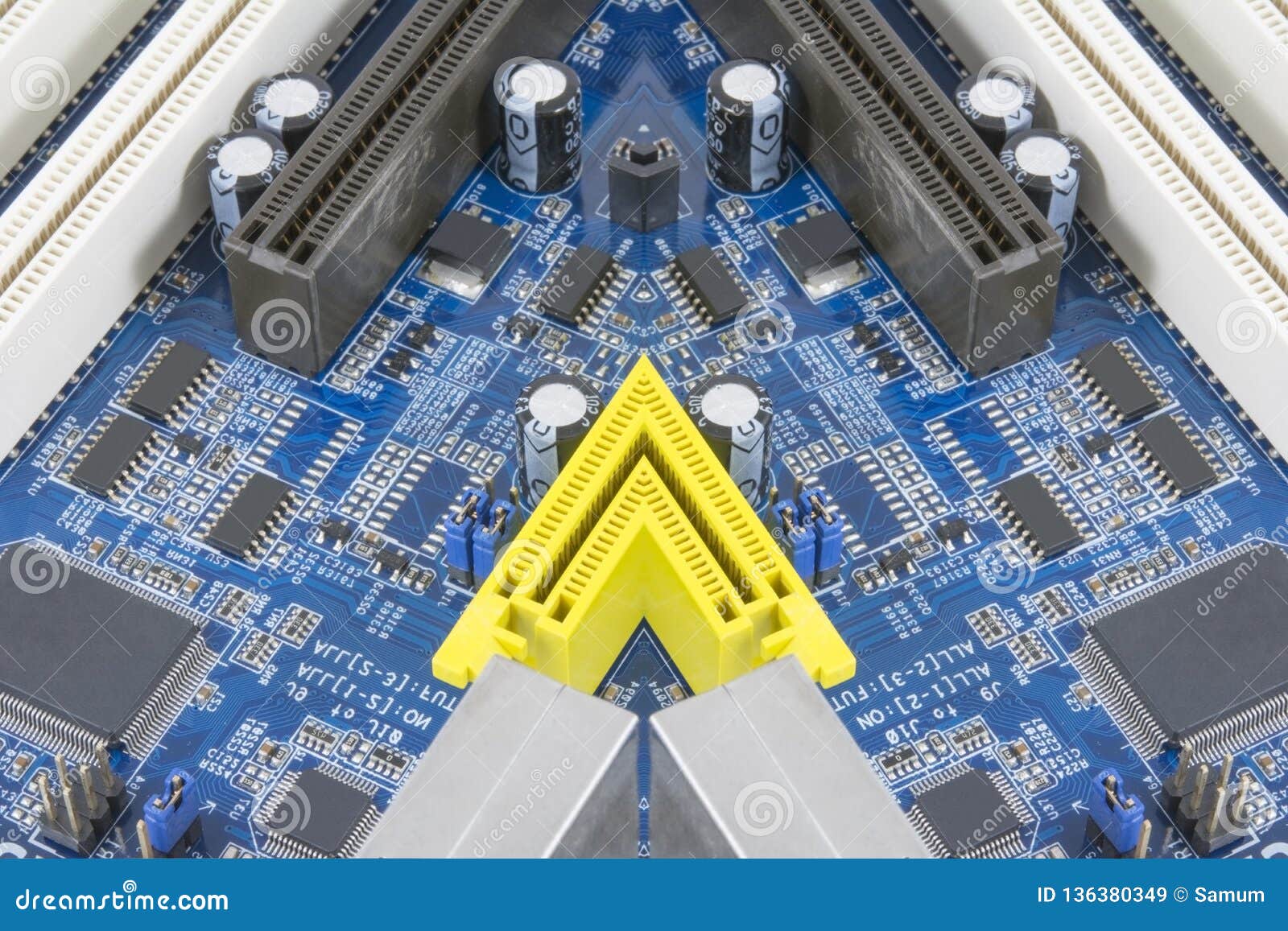 Computer Motherboard with GPU Stock Image - Image of audio, macro ...