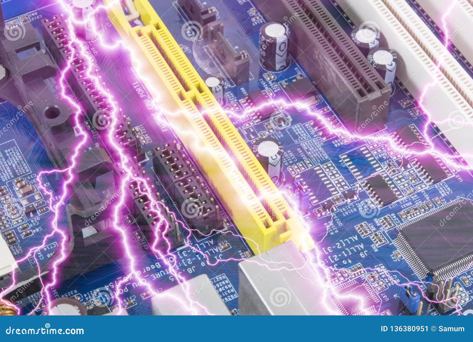 Computer Motherboard with GPU Stock Image - Image of motherboard ...