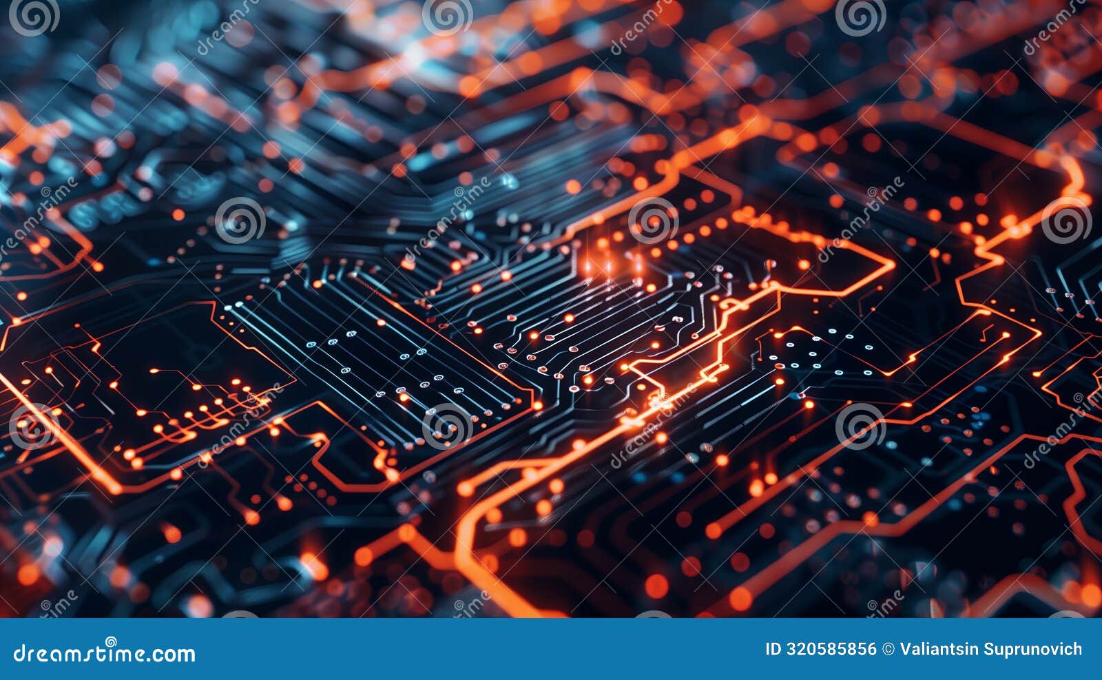 Computer Motherboard with Integrated Hardware and Processor. Digital ...