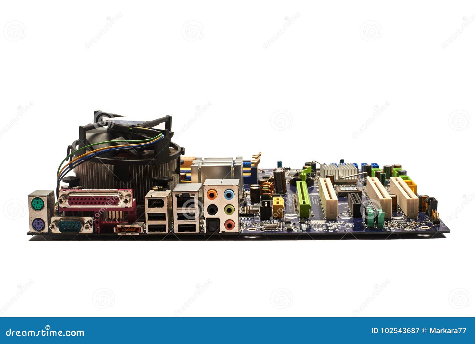 Computer Motherboard, Isolated. Stock Image - Image of engineering ...
