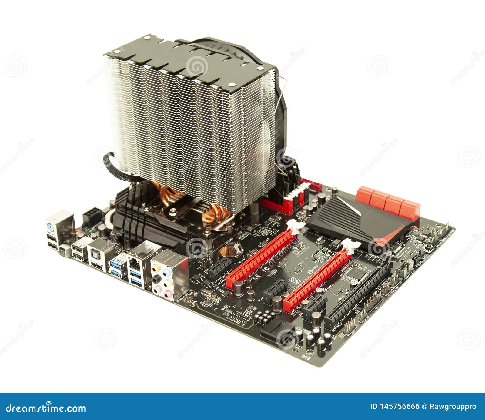 Computer Motherboard Isolated on White Stock Photo - Image of elektro ...