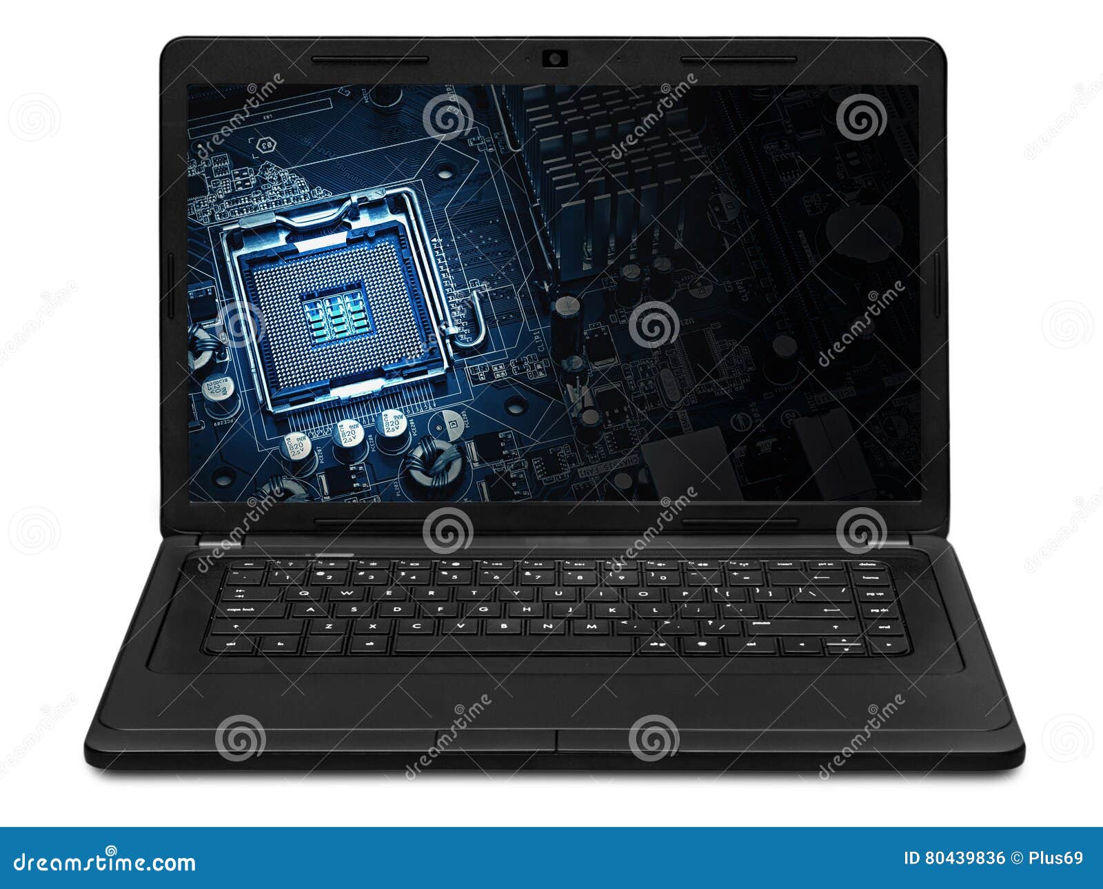 Computer Motherboard on Laptop Screen Stock Photo - Image of abstract ...