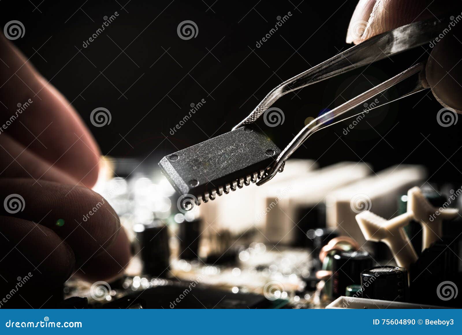 Computer motherboard stock photo. Image of system, components - 75604890