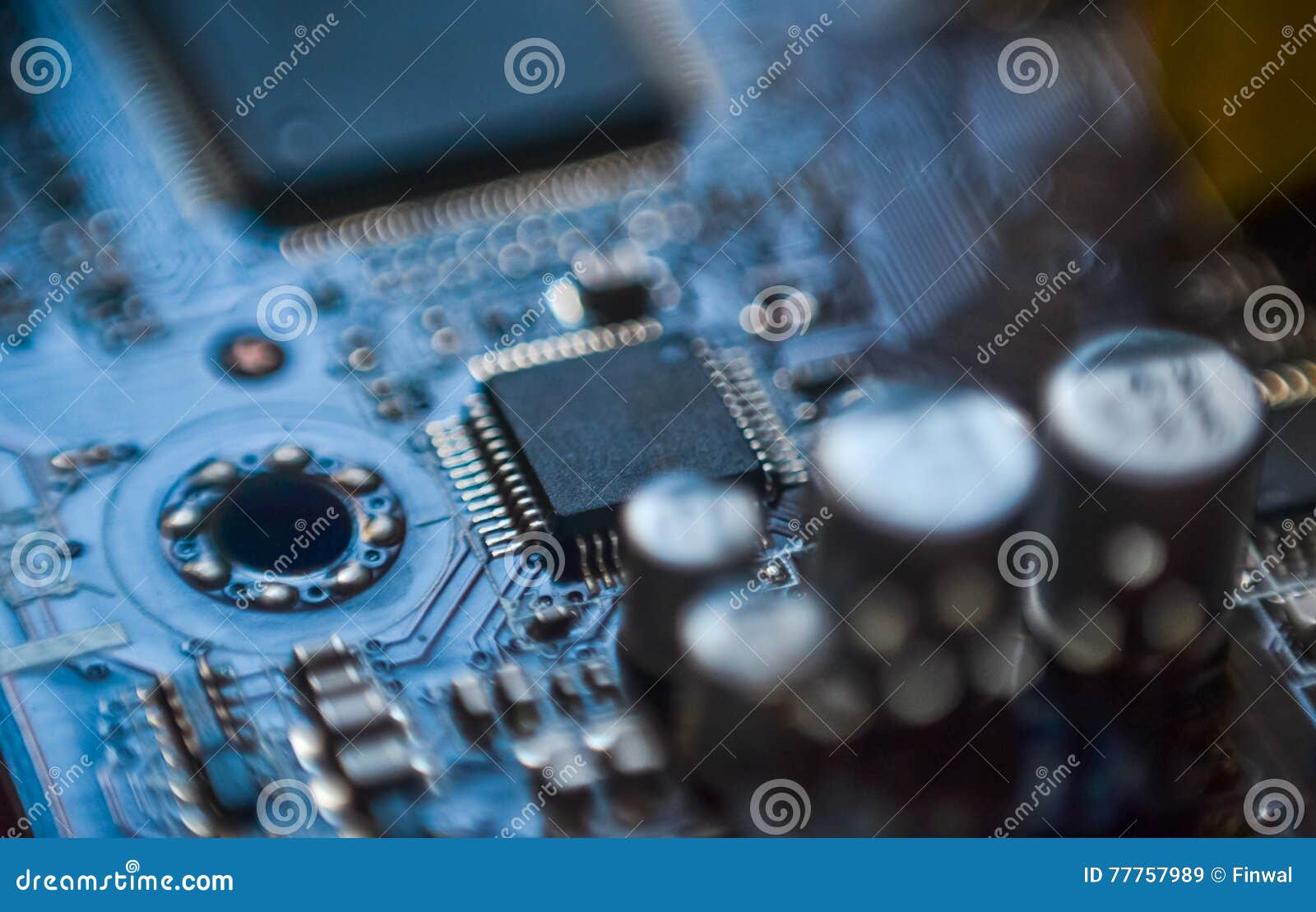 Computer Motherboard Micro Chip Circuit Close Up Stock Image - Image of ...