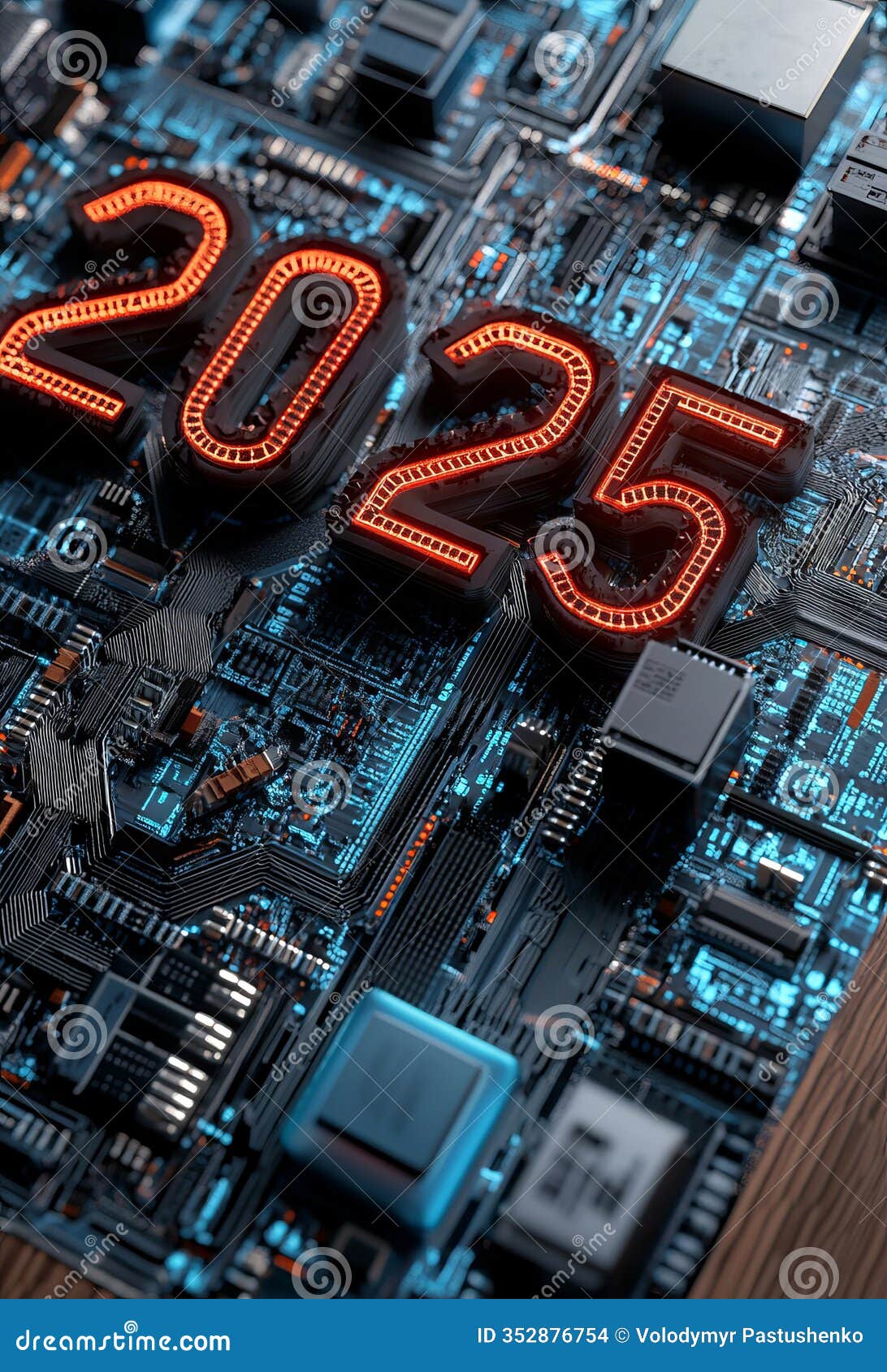 A Computer Motherboard with the Number 2025 Written on it Stock Photo ...