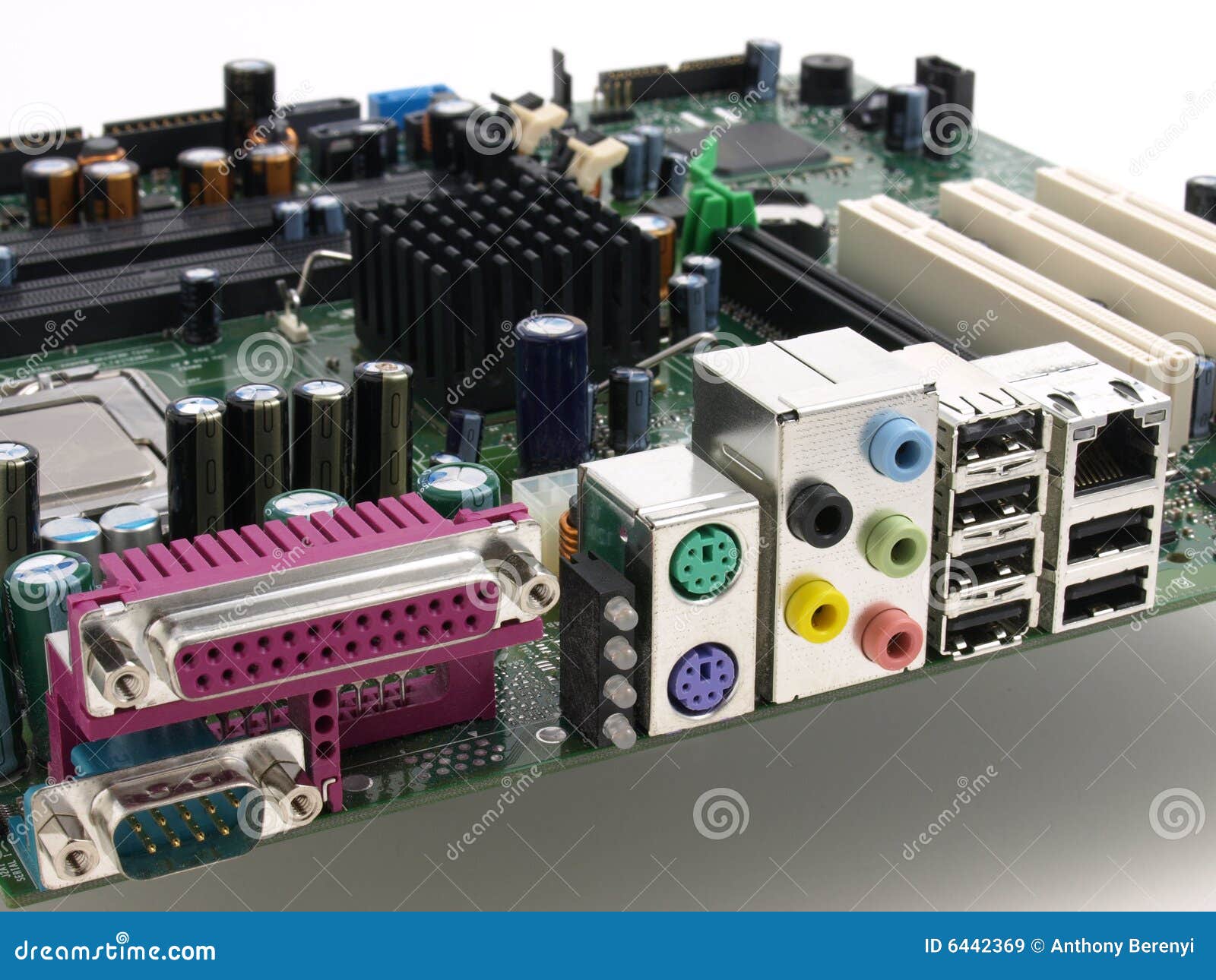 Computer Motherboard Port View Picture. Image: 6442369