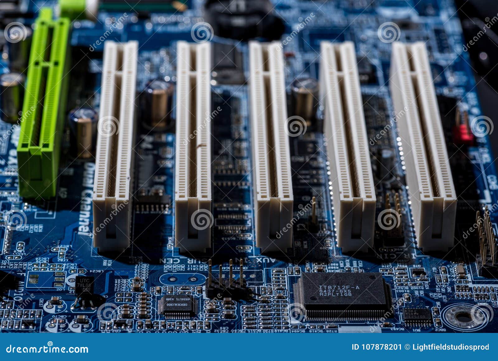 Computer motherboard ports stock image. Image of system - 107878201