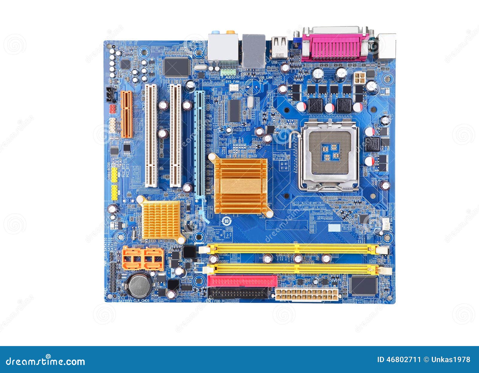 Computer motherboard stock image. Image of motherboard - 46802711