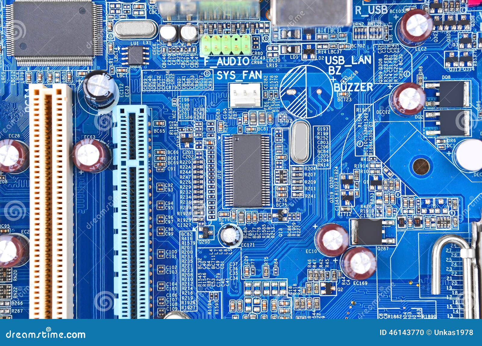 Computer motherboard stock photo. Image of component - 46143770