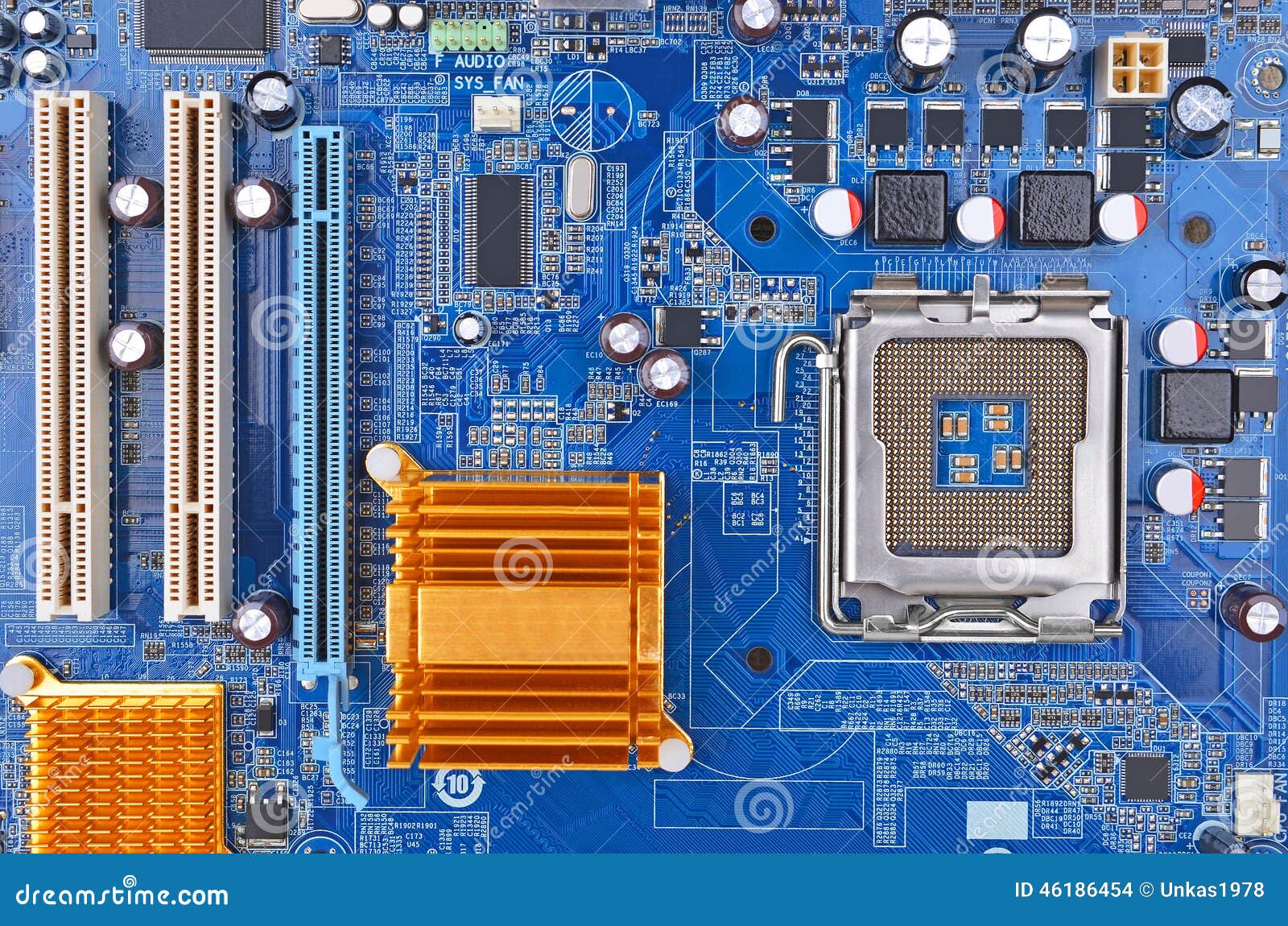 Computer motherboard stock photo. Image of microcircuit - 46186454