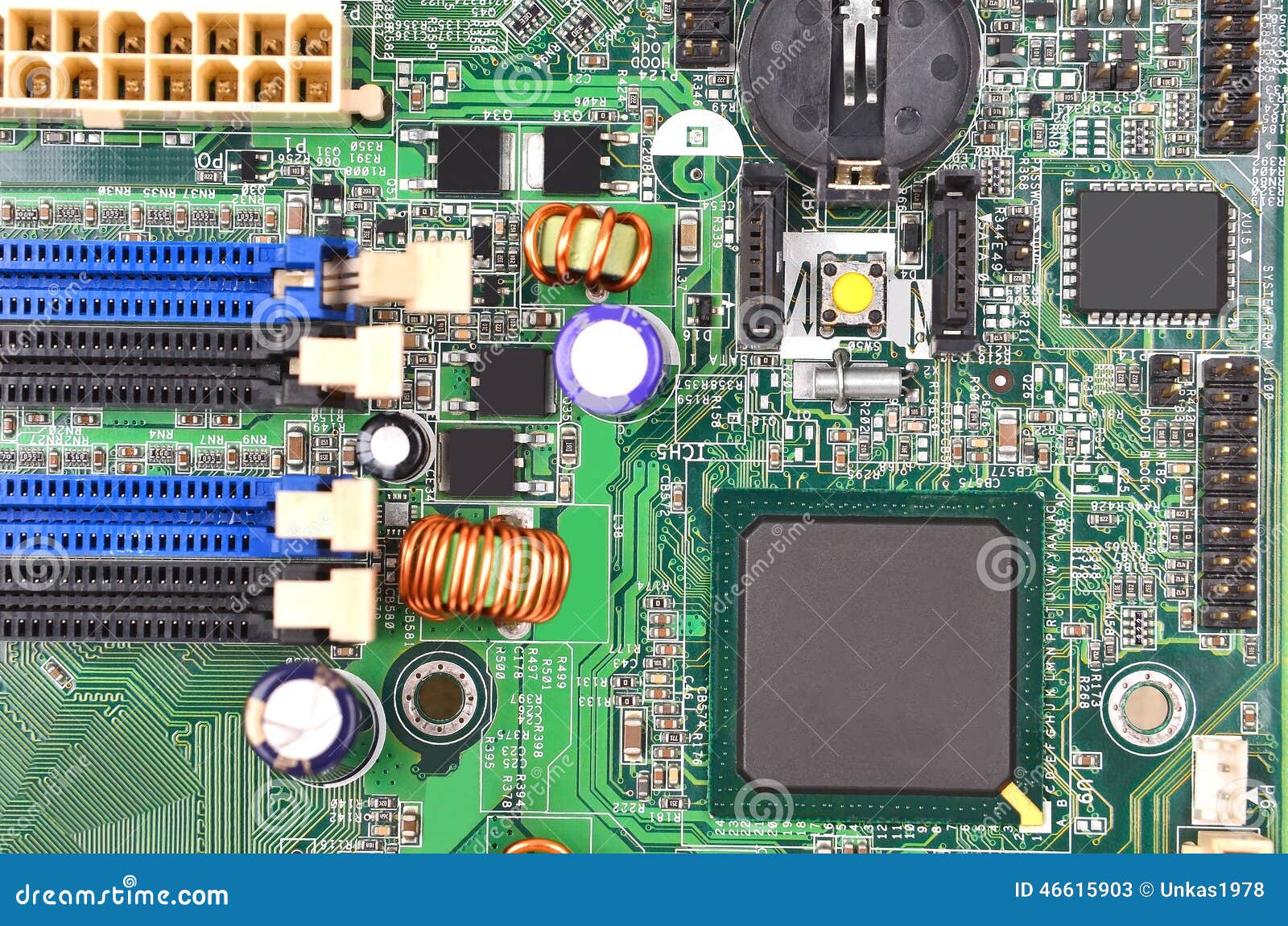 Computer motherboard stock image. Image of memory, circuit - 46615903