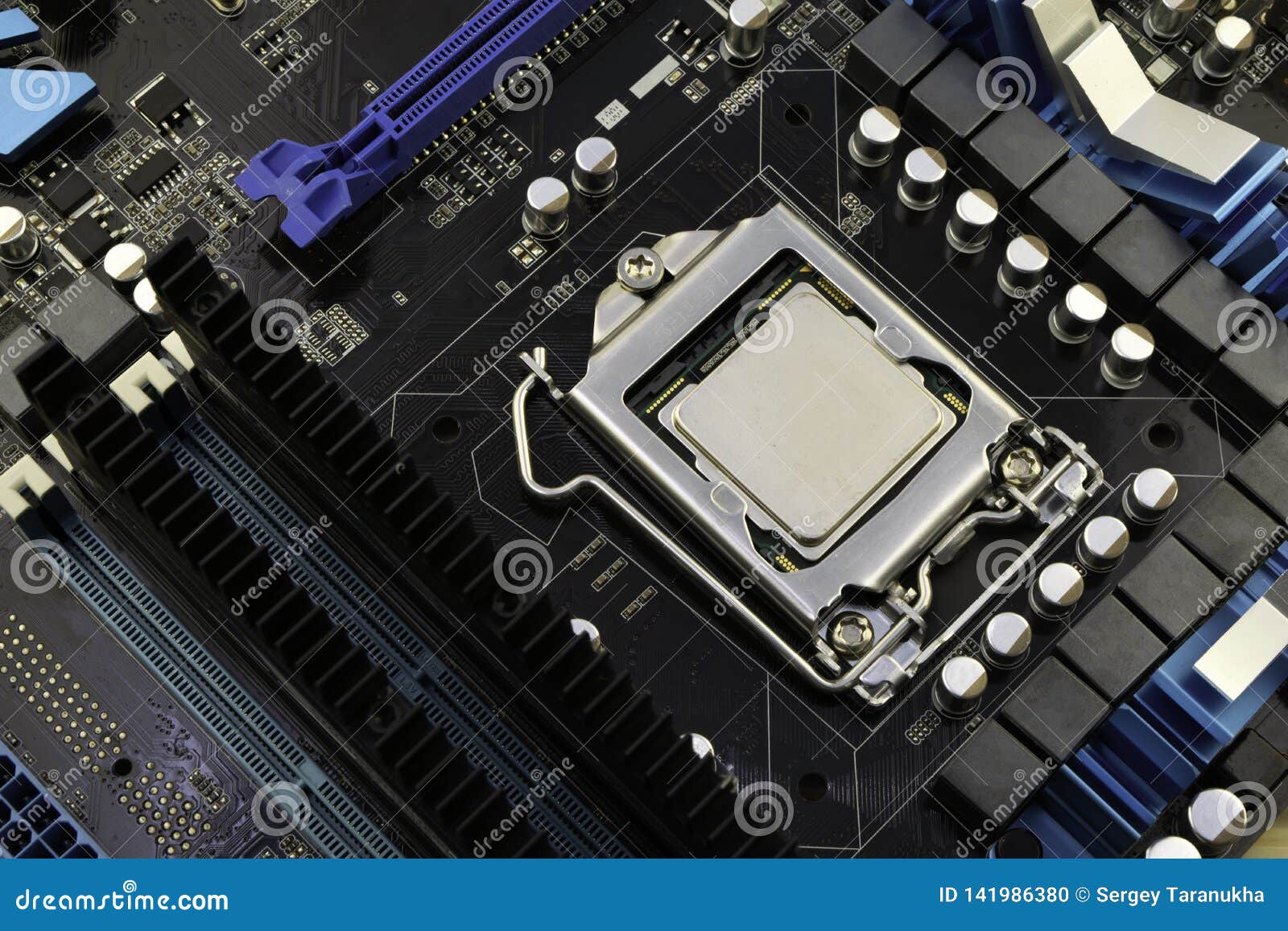 Computer Motherboard, with Processor Installed on it Stock Photo ...