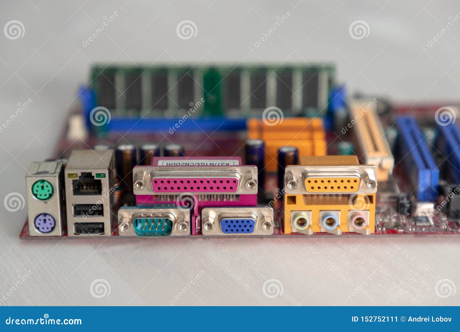 Computer Motherboard on the Table Stock Image - Image of electronic ...