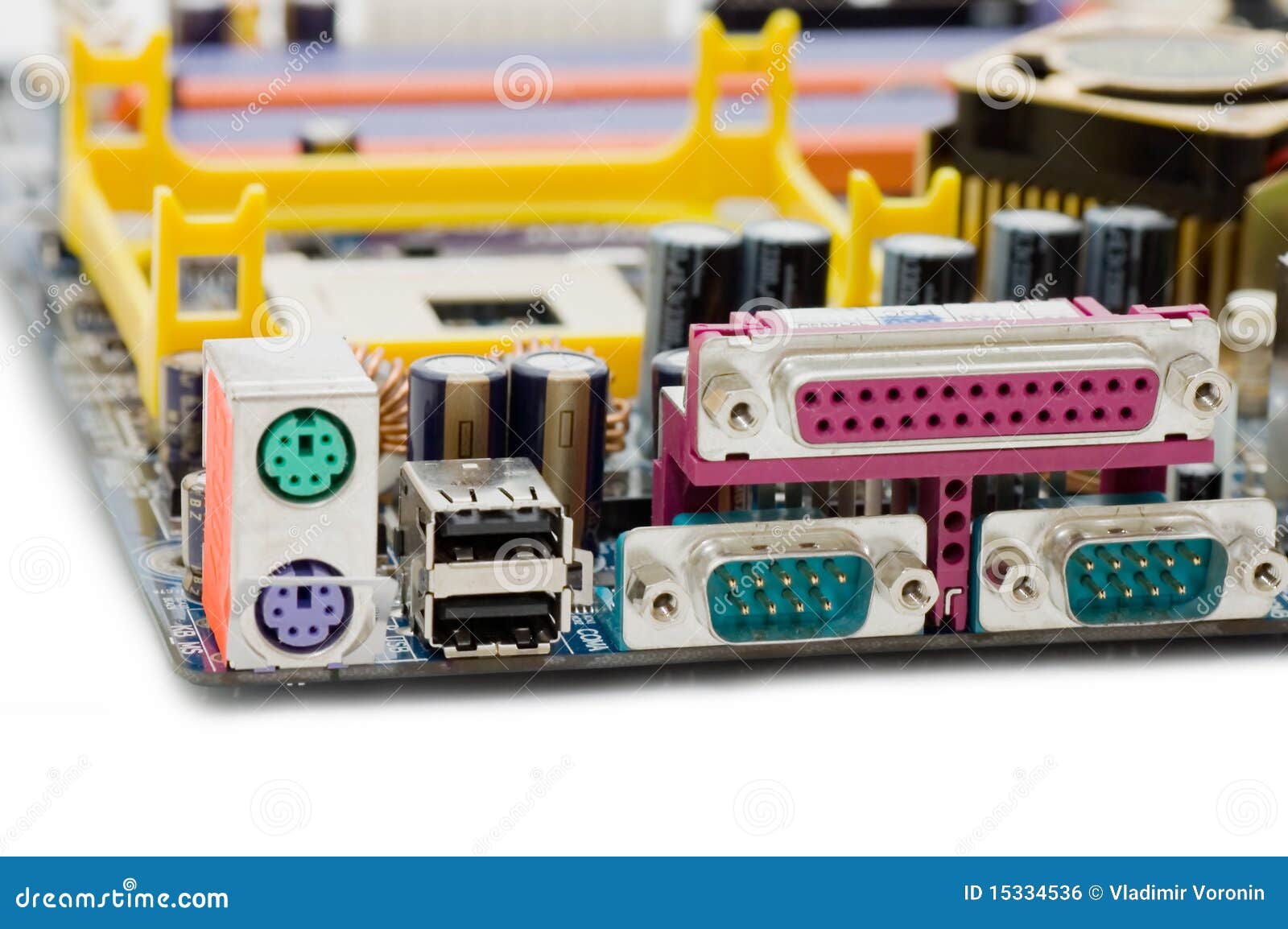 Computer Motherboard Rear Panel Stock Photo - Image of micro, isolated ...