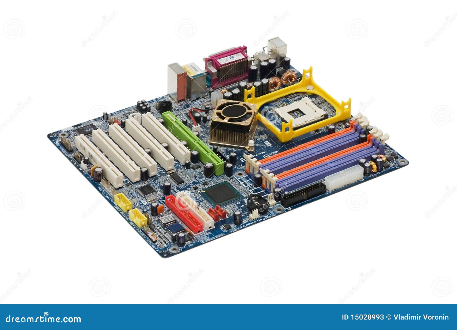 Computer Motherboard Rear Panel Isolated Stock Image - Image of network ...