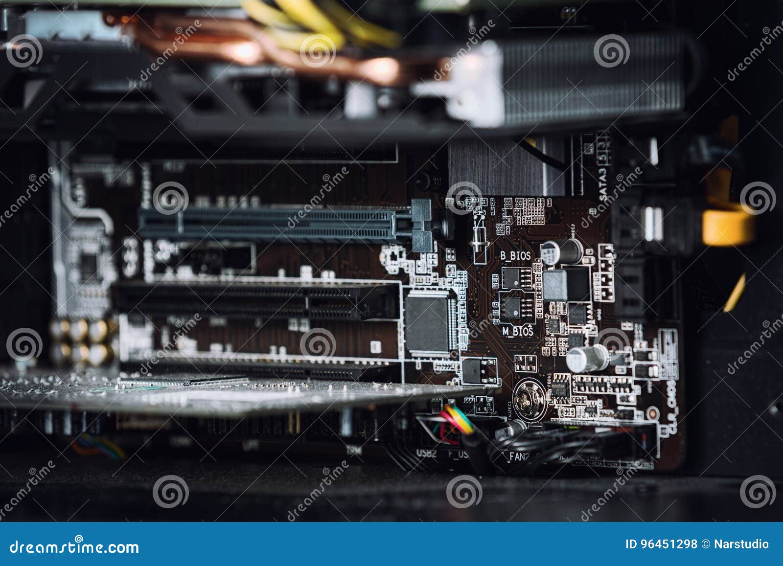 Computer Motherboard Slots. Stock Photo - Image of gaming, detailed ...