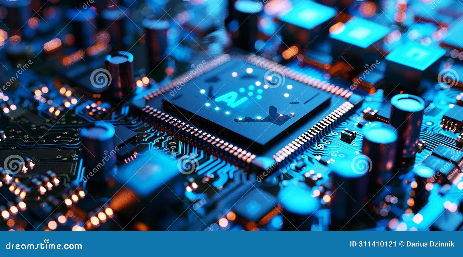 A Computer Motherboard with a State-of-the-art AI Processor. AI ...