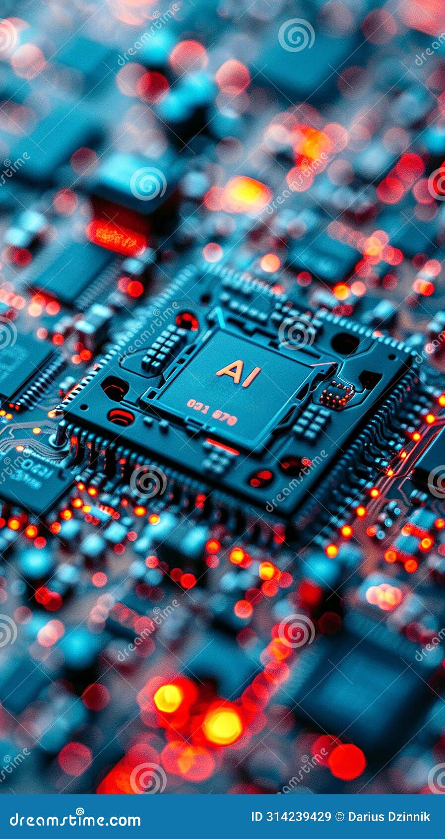 A Computer Motherboard with a State-of-the-art AI Processor. AI ...