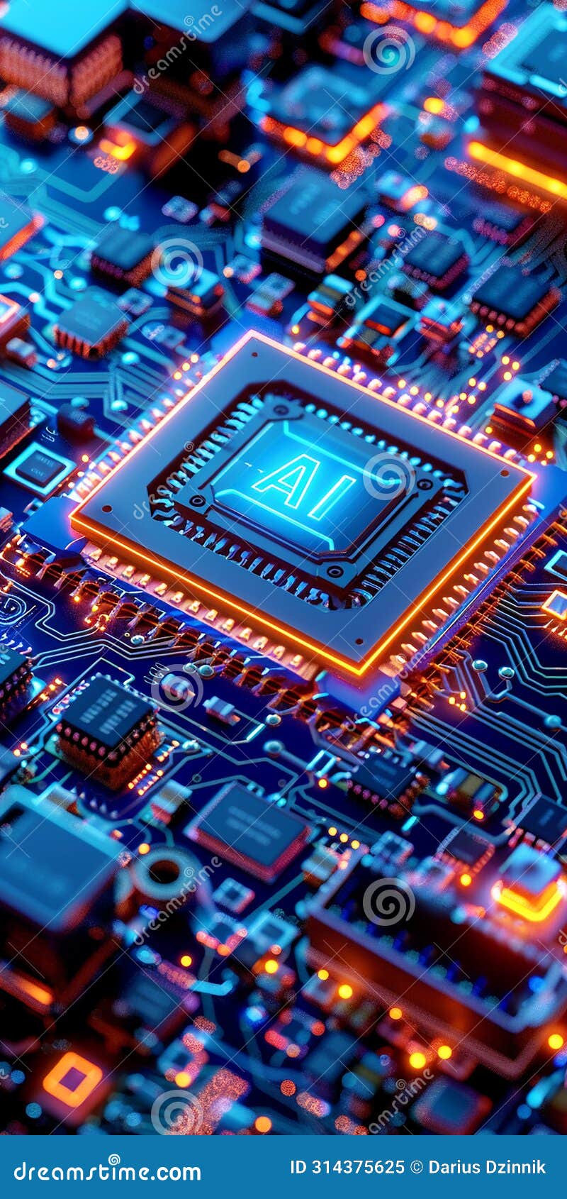 A Computer Motherboard with a State-of-the-art AI Processor. AI ...