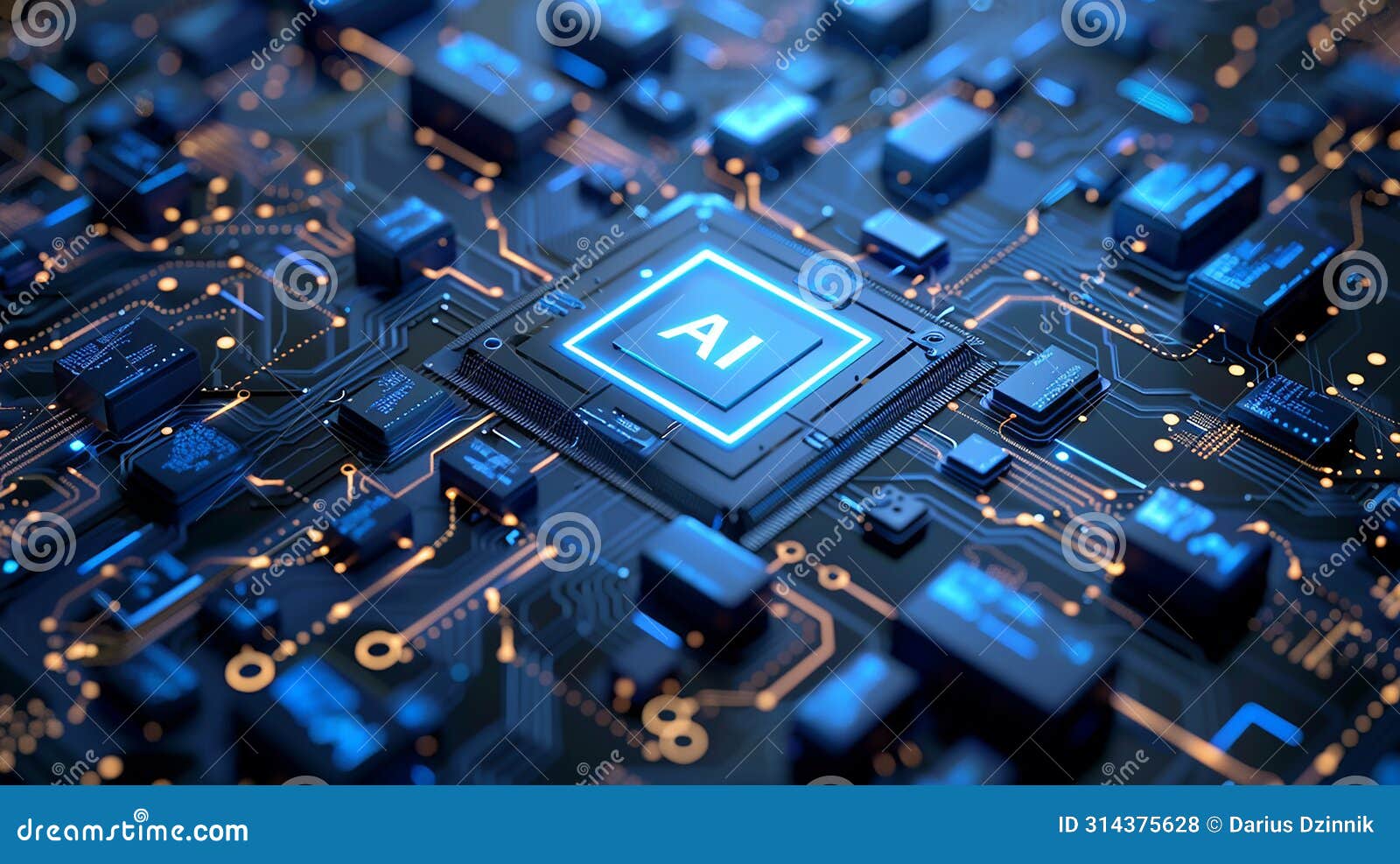 A Computer Motherboard with a State-of-the-art AI Processor. AI ...