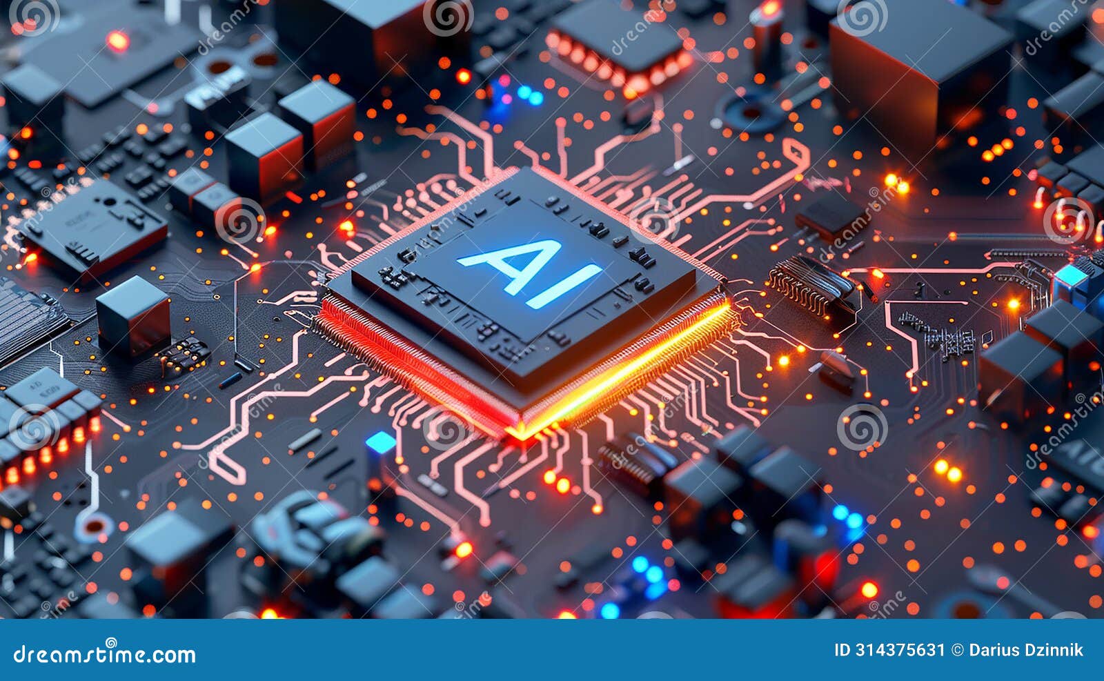 A Computer Motherboard with a State-of-the-art AI Processor. AI ...