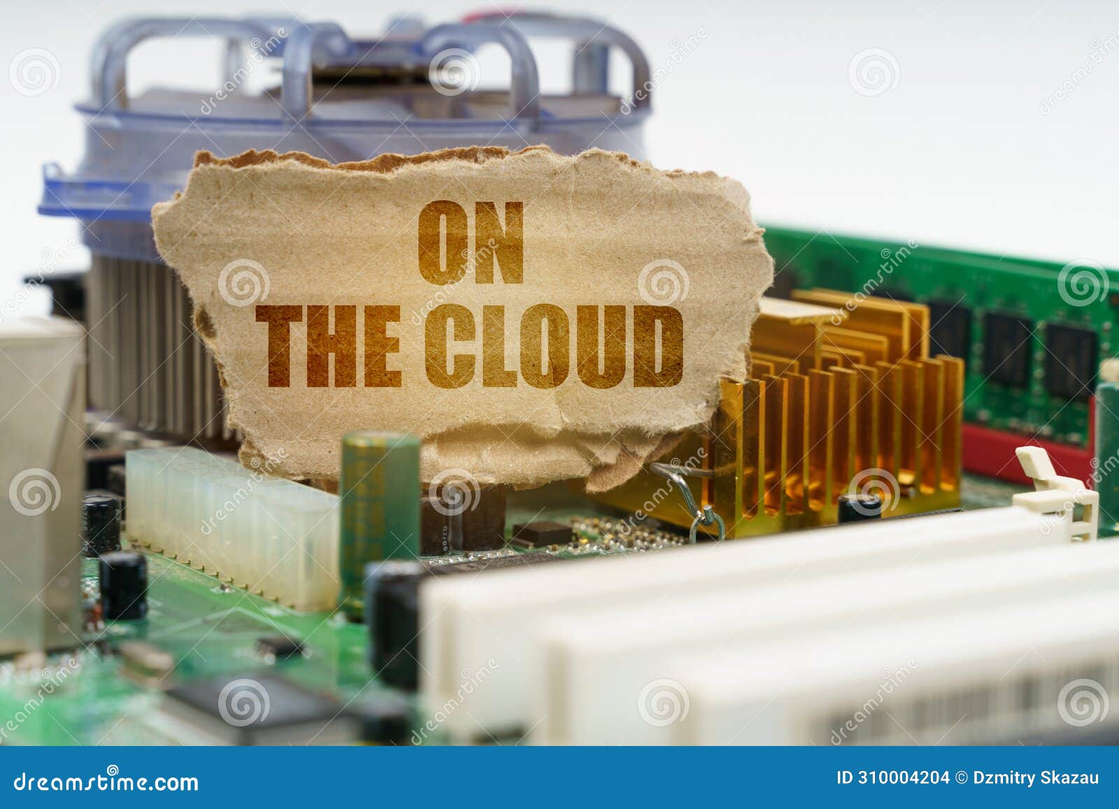 On the Computer Motherboard There is a Cardboard with the Inscription ...