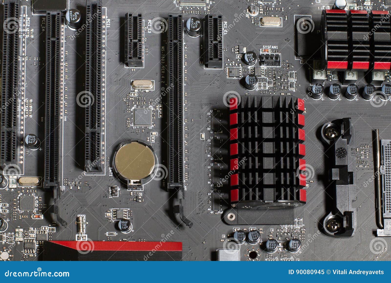 Computer Motherboard with a View of Parts and Components Stock Image ...