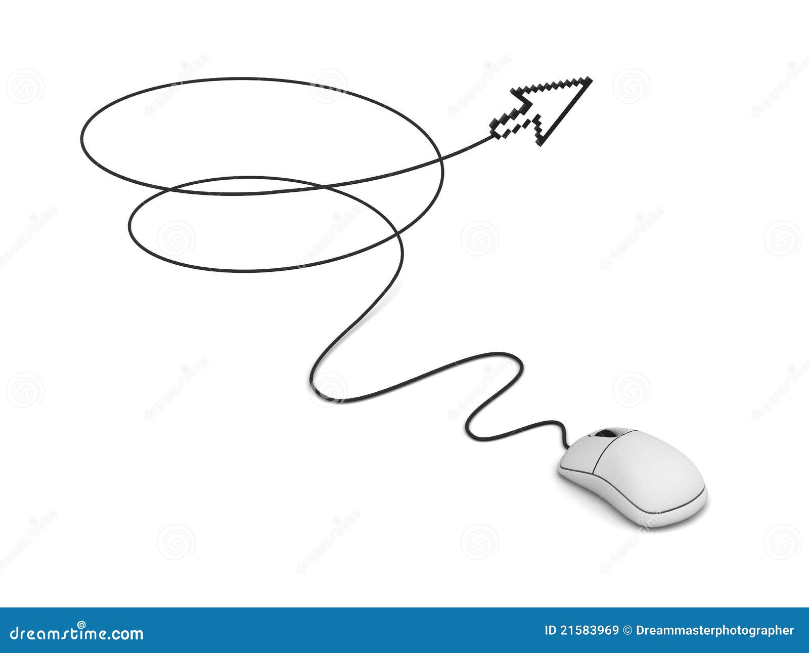 Computer Mouse and Arrow Cursor Stock Illustration - Illustration of ...