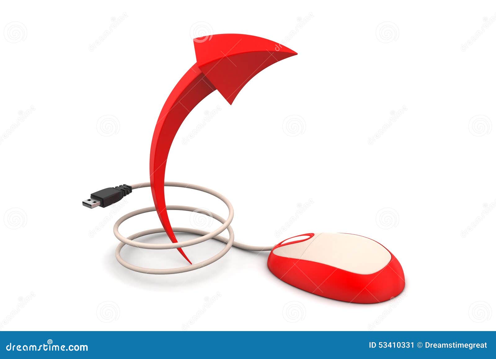 Computer mouse with arrow stock illustration. Illustration of internet ...