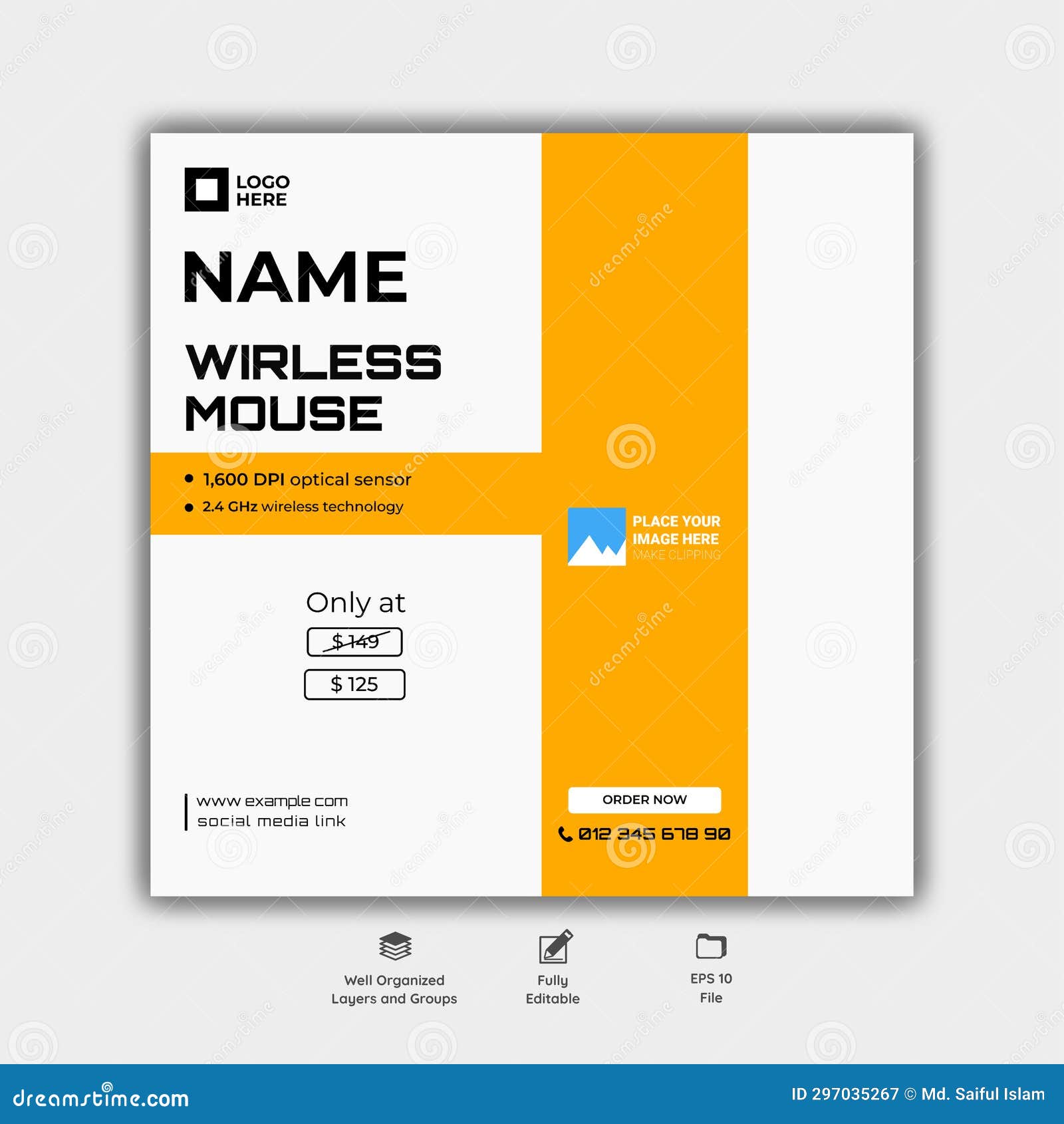 Computer Mouse Banner, Computer Mouse Design, Mouse Poster for Social ...