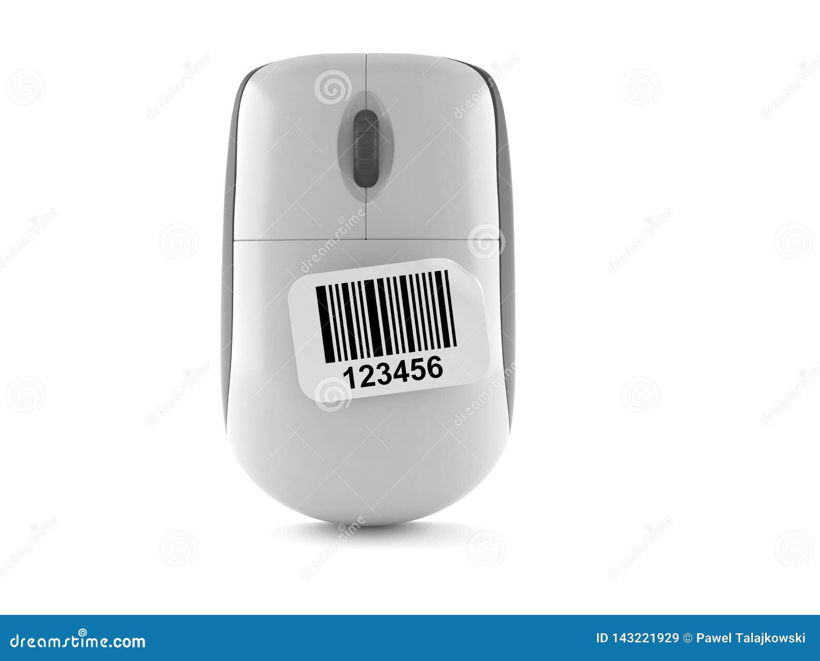 Computer Mouse with Barcode Sticker Stock Illustration - Illustration ...