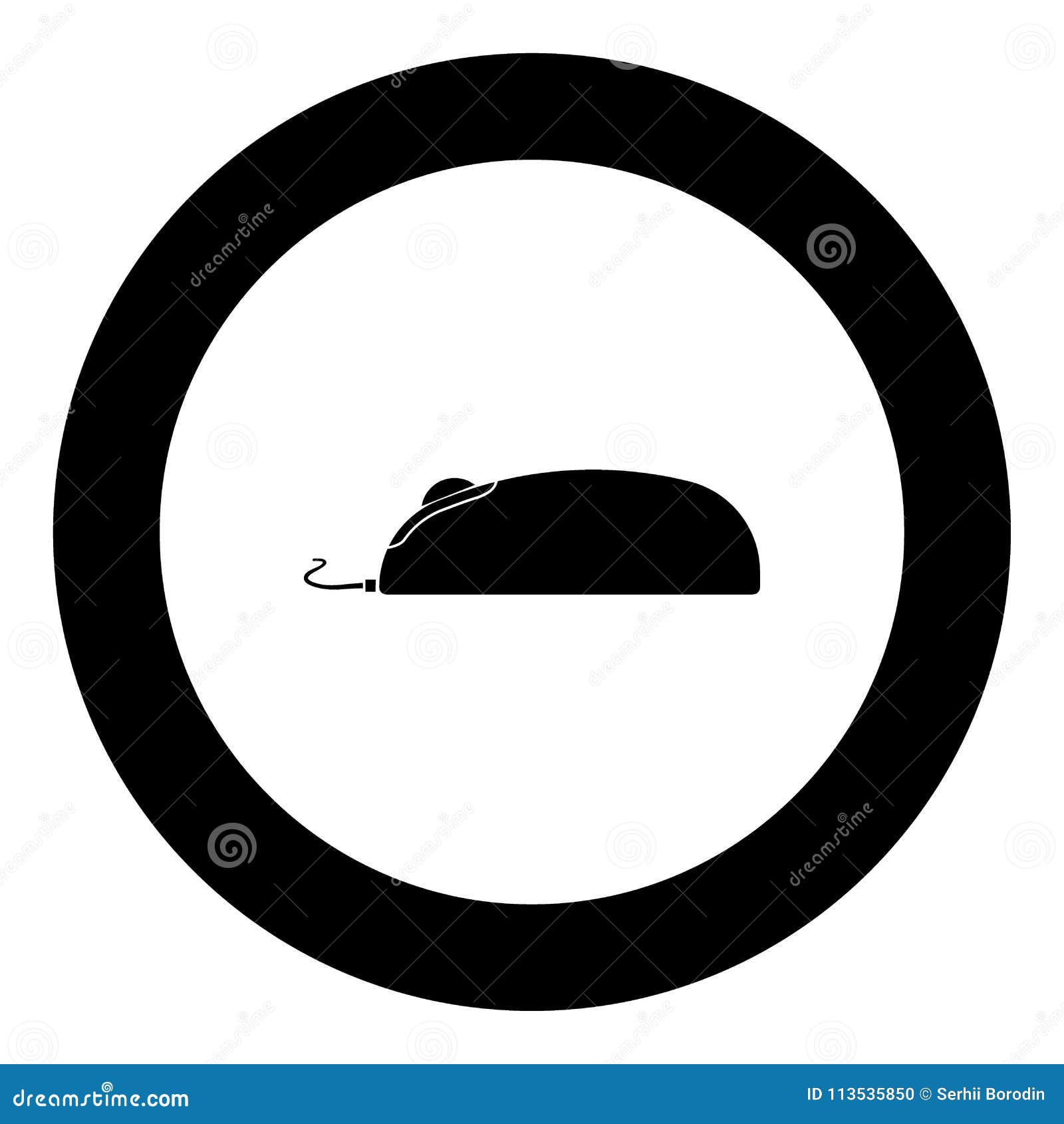 Computer Mouse Black Icon in Circle Vector Illustration Stock Vector ...