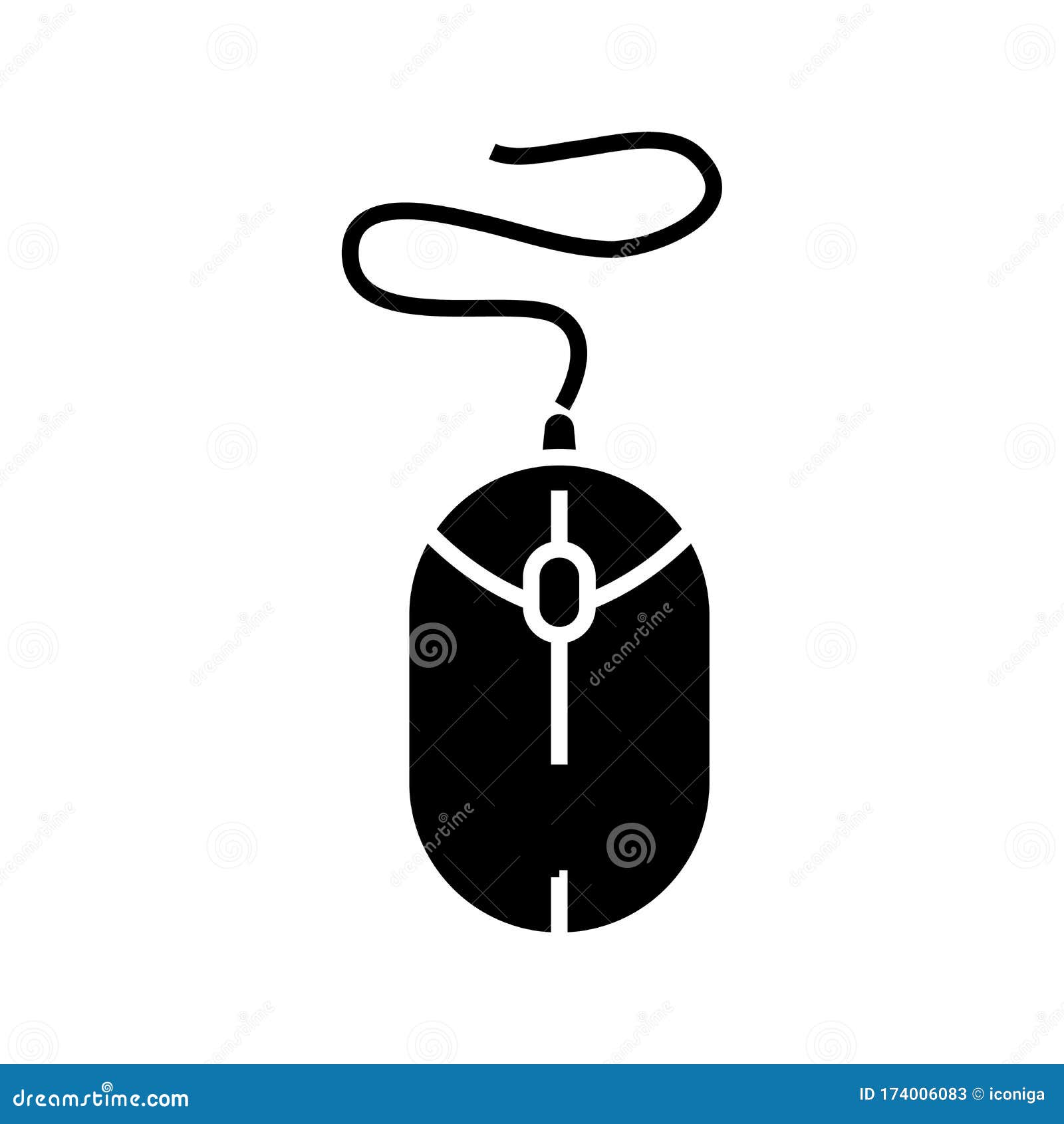 Computer Mouse Black Icon, Concept Illustration, Vector Flat Symbol ...