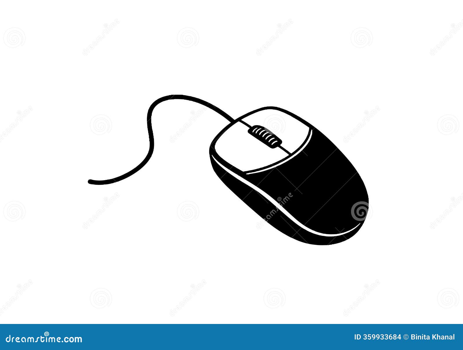 Computer Mouse Black and White Clipart. Stock Illustration ...