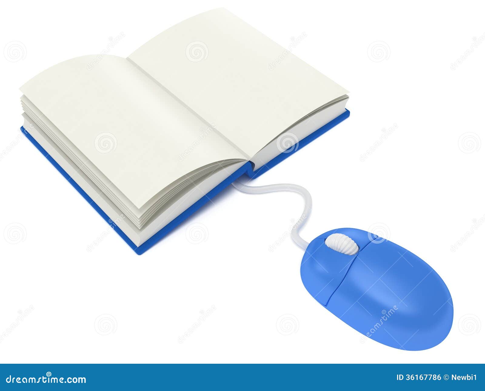Computer Mouse with Book. 3d Render. Stock Illustration - Illustration ...