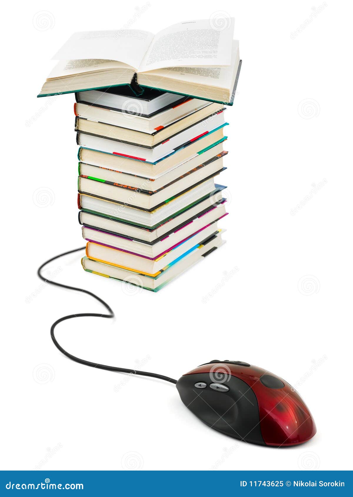 Computer mouse and books stock image. Image of internet - 11743625