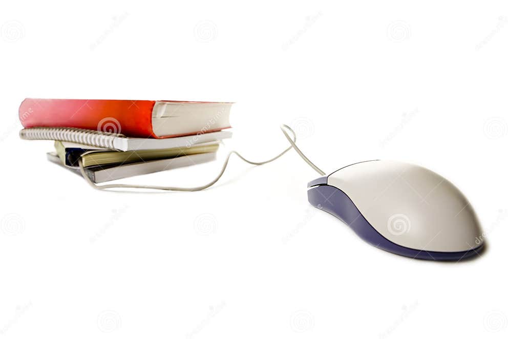 Computer mouse and books stock image. Image of studying - 8297493