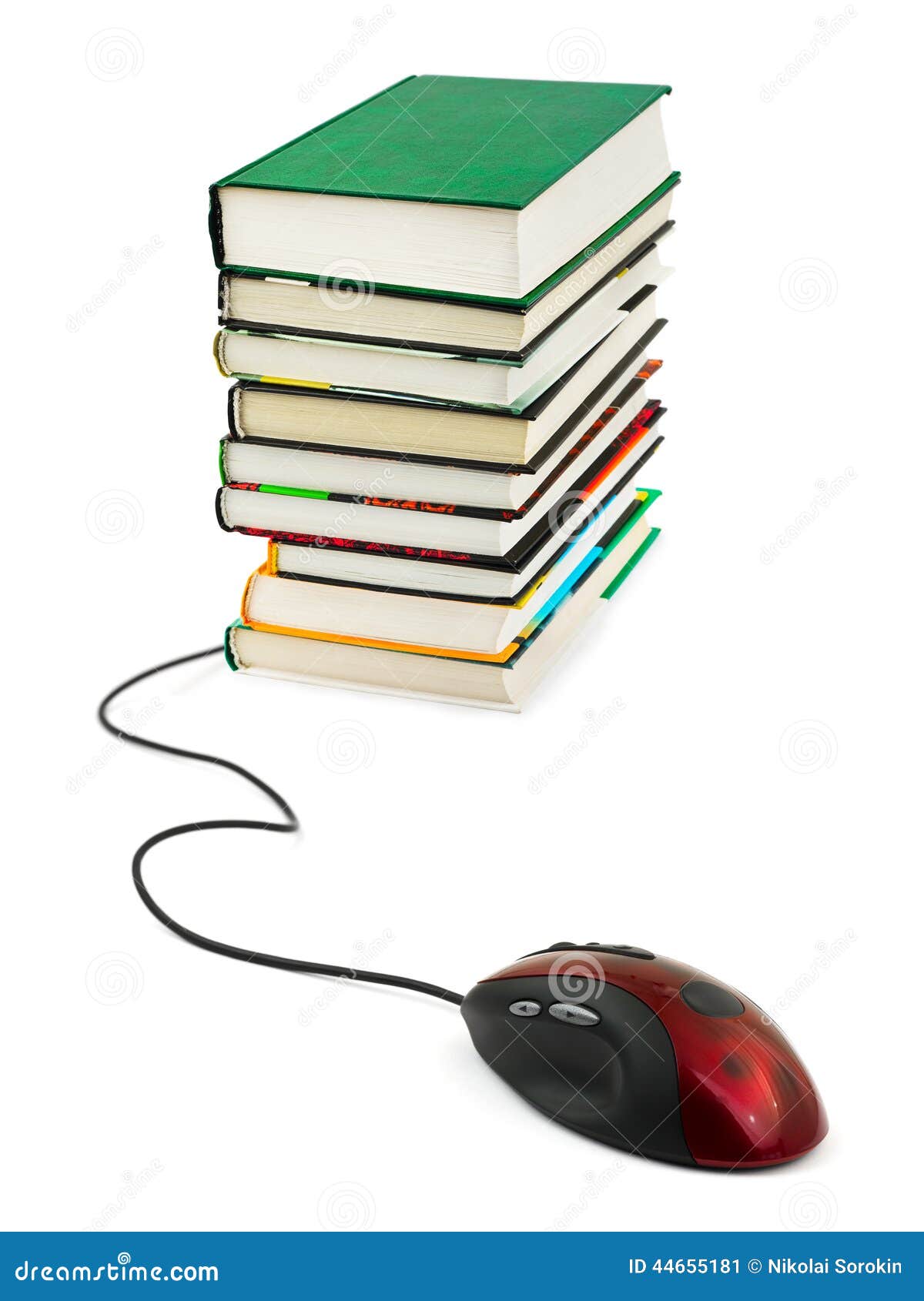 Computer mouse and books stock image. Image of network - 44655181