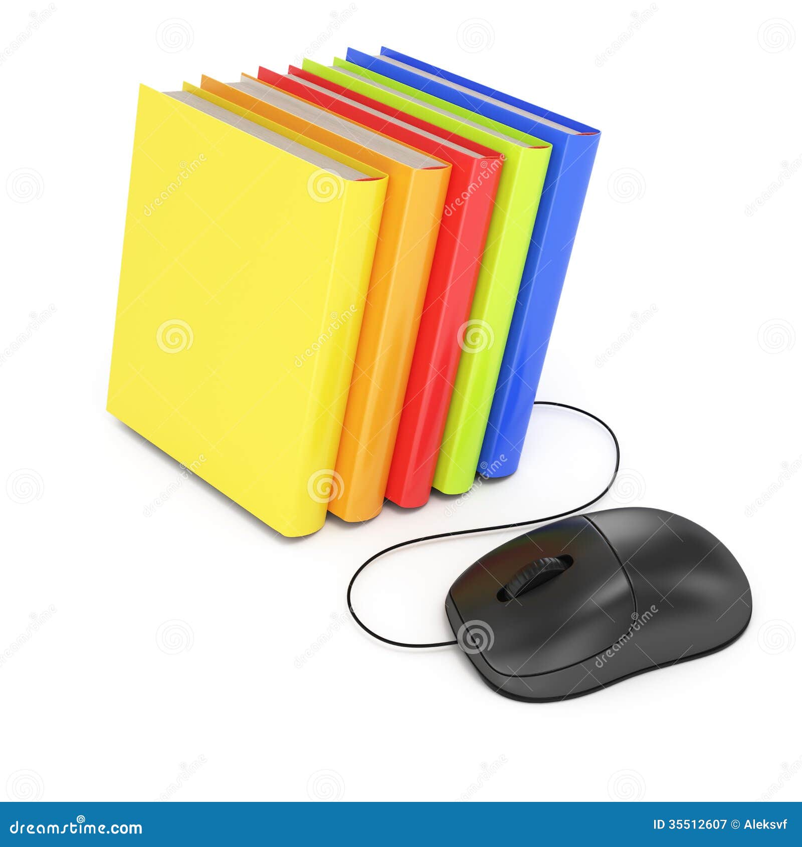 Computer mouse and books stock illustration. Illustration of online ...