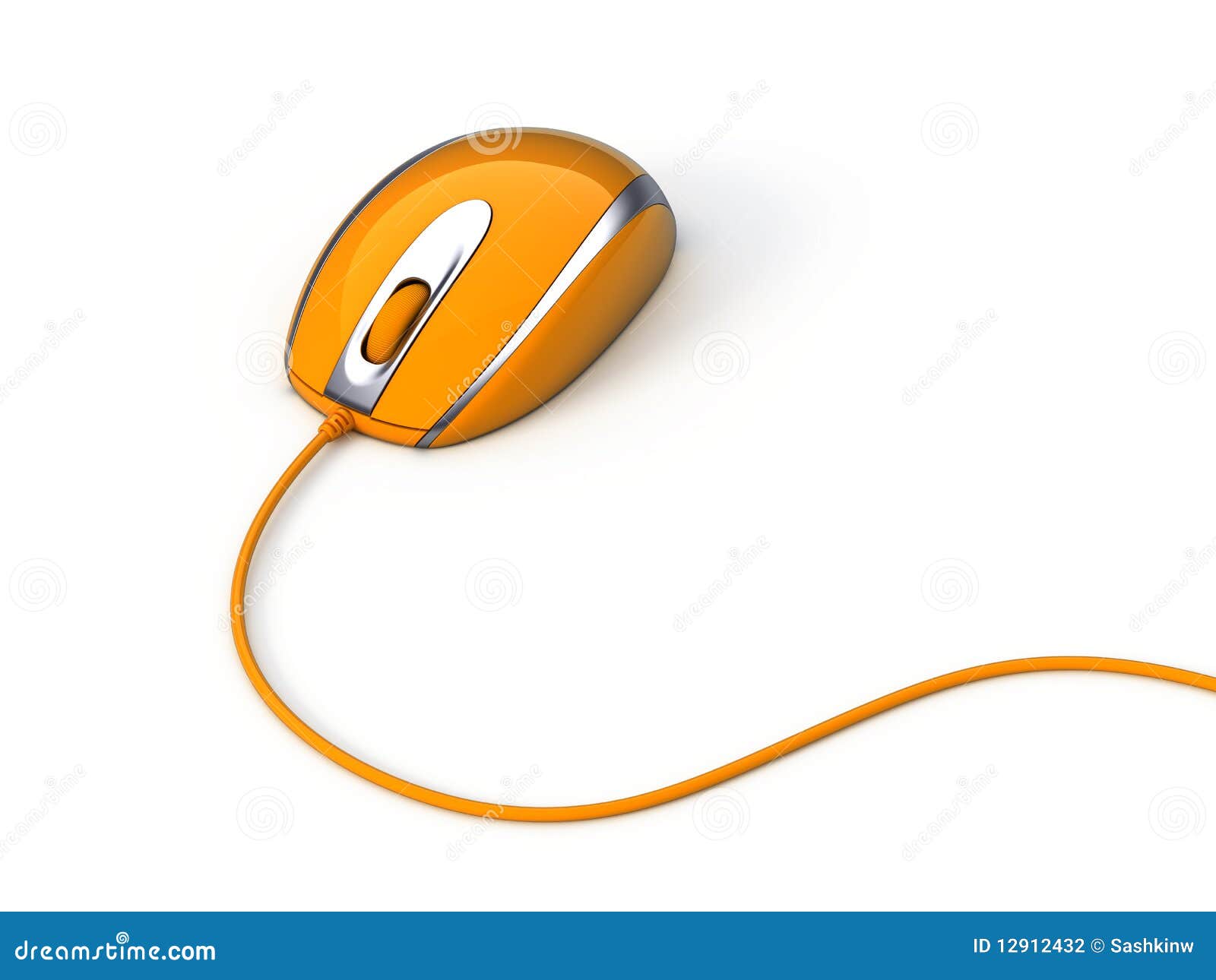 Computer mouse with cable stock illustration. Illustration of single ...