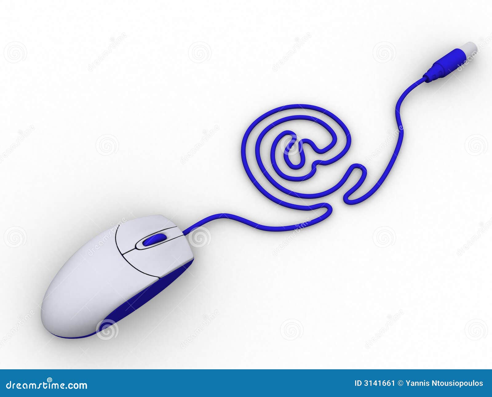 Computer mouse and cable stock illustration. Illustration of email ...