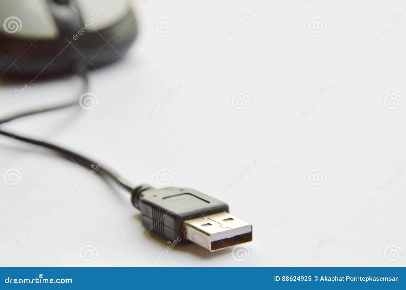 Computer Mouse and Cable Plug in Stock Image - Image of equipment, tool ...