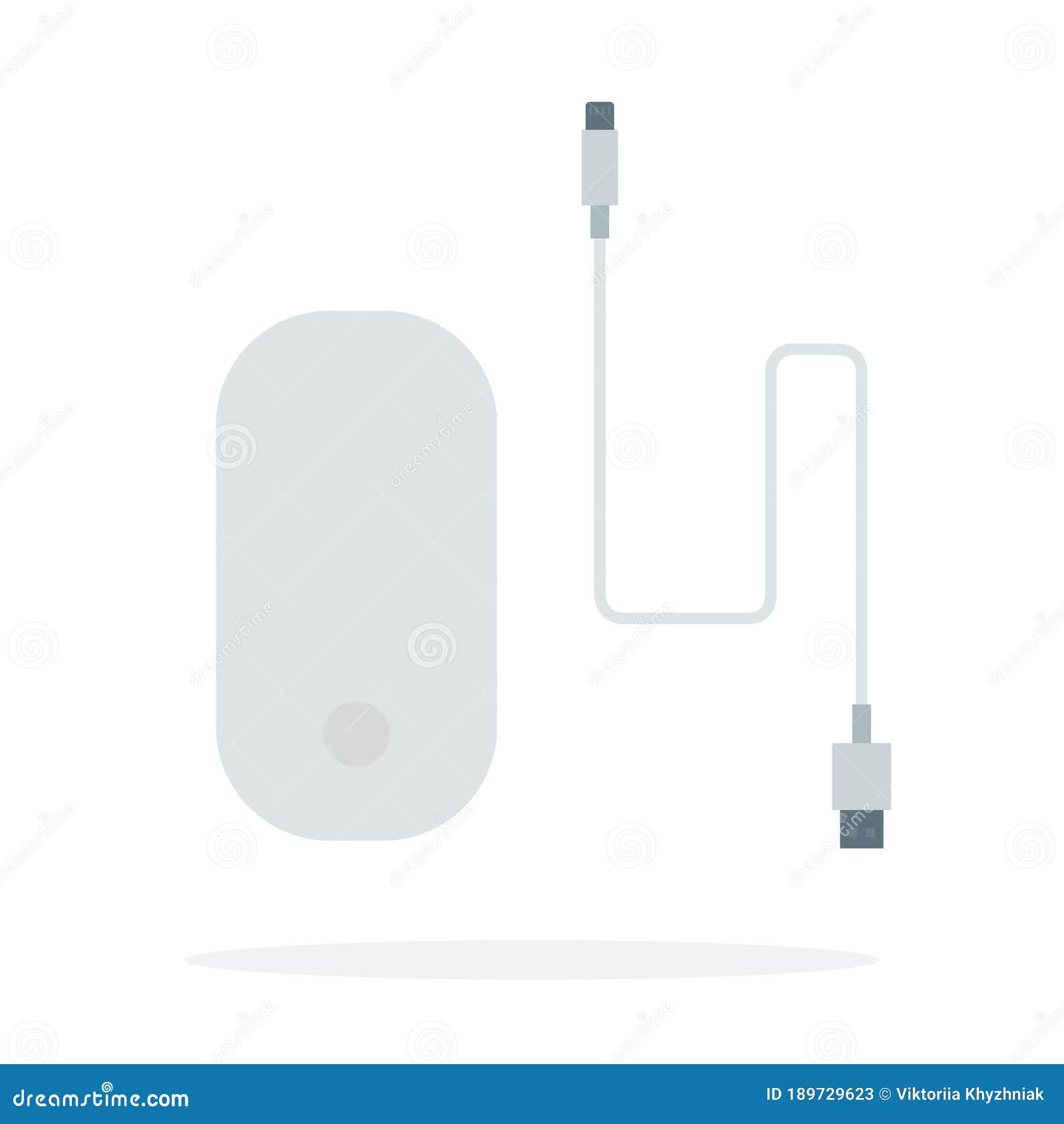 Computer Mouse with Cable USB Stock Illustration - Illustration of ...