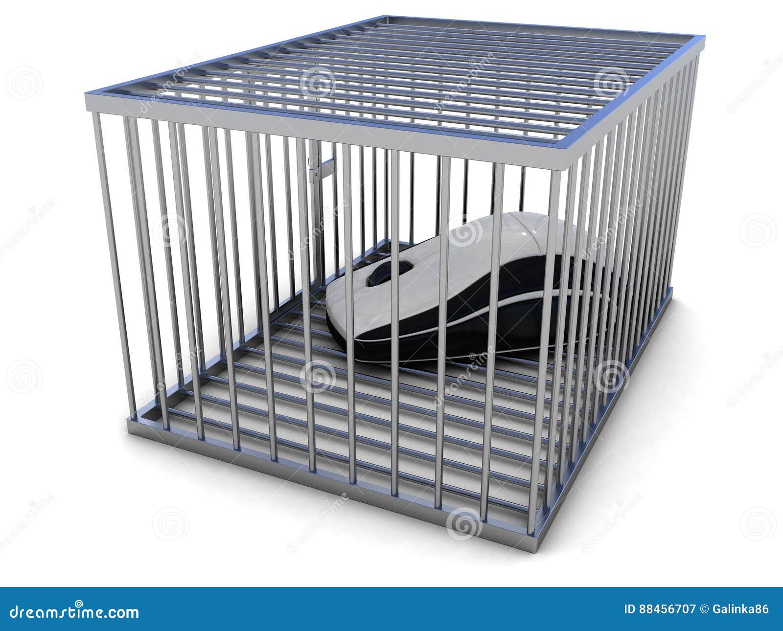 Computer mouse in cage stock illustration. Illustration of carriage ...