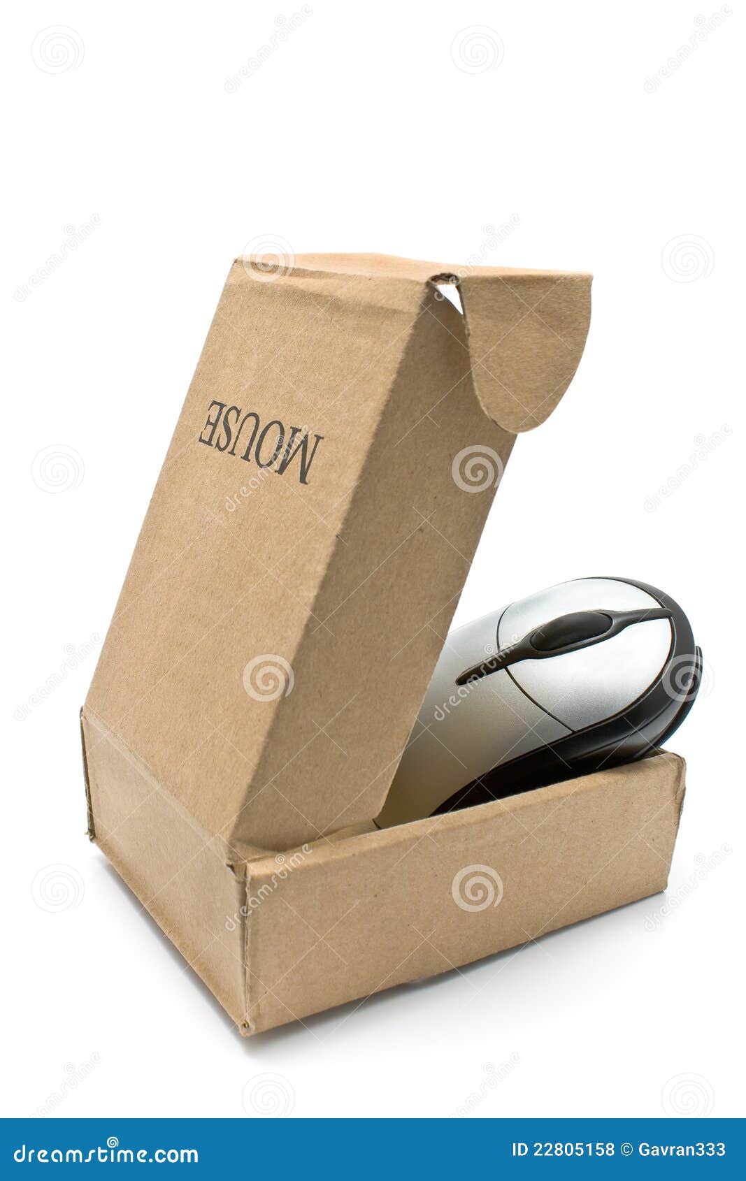 Computer Mouse in Cardboard Box Stock Photo - Image of inside, post ...